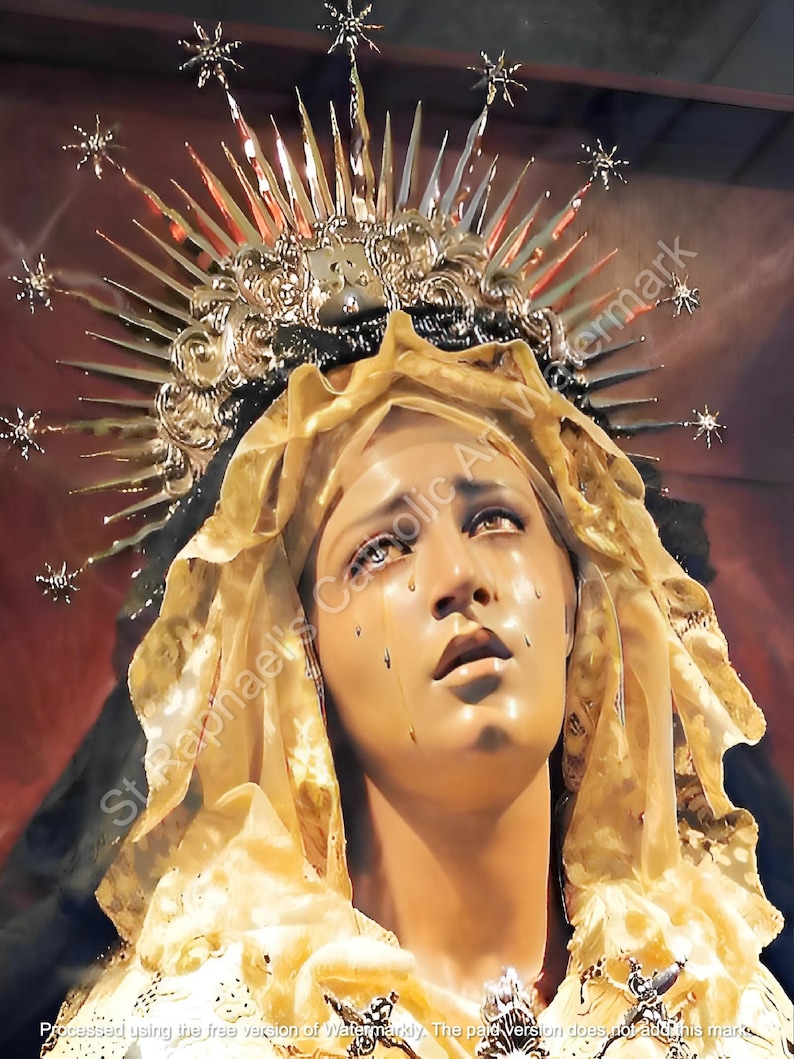 Our Lady Crying Virgin Mary Statue Catholic Digital Downloads - Etsy