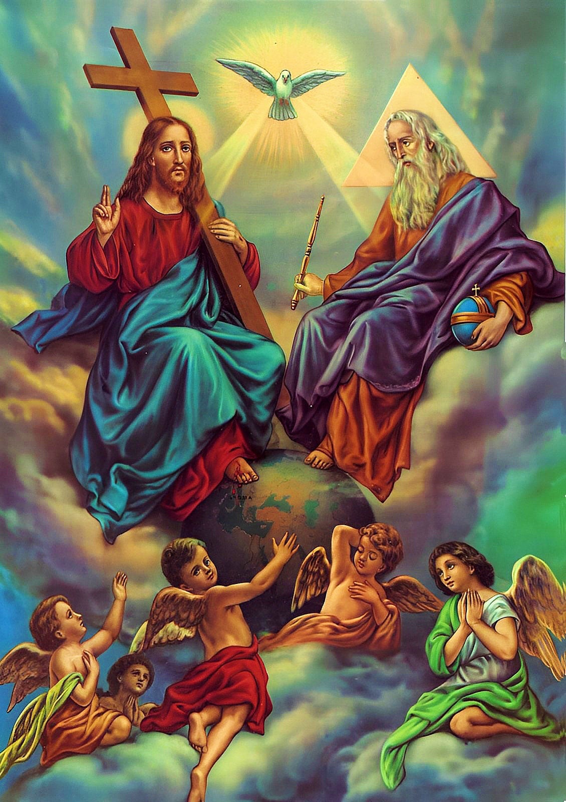 Catholic Holy Trinity God the Father Son Holy Ghost Blessed Heaven ...