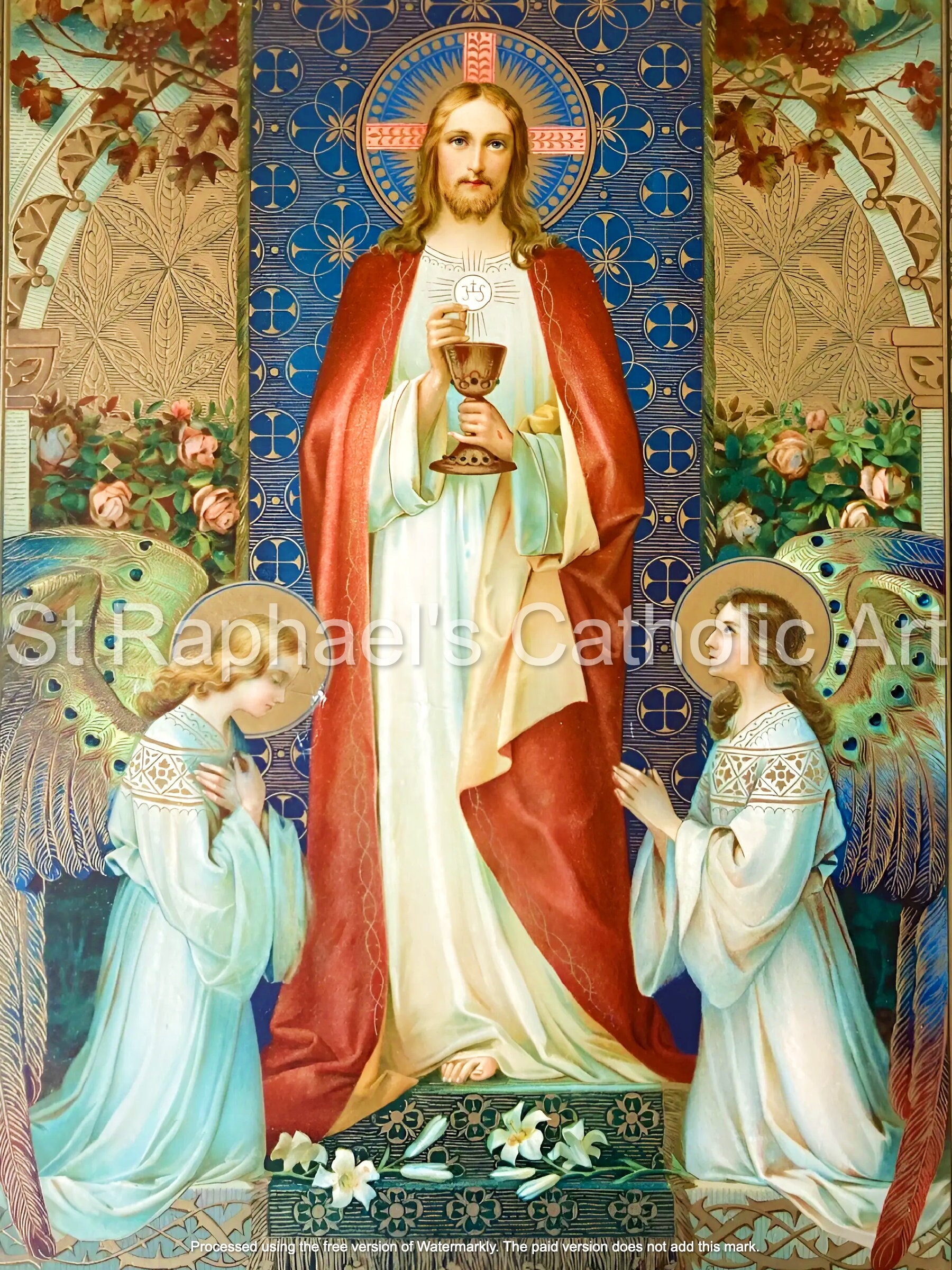 Jesus Holy Communion Catholic Angels Adoration Holy Sacrifice of the ...