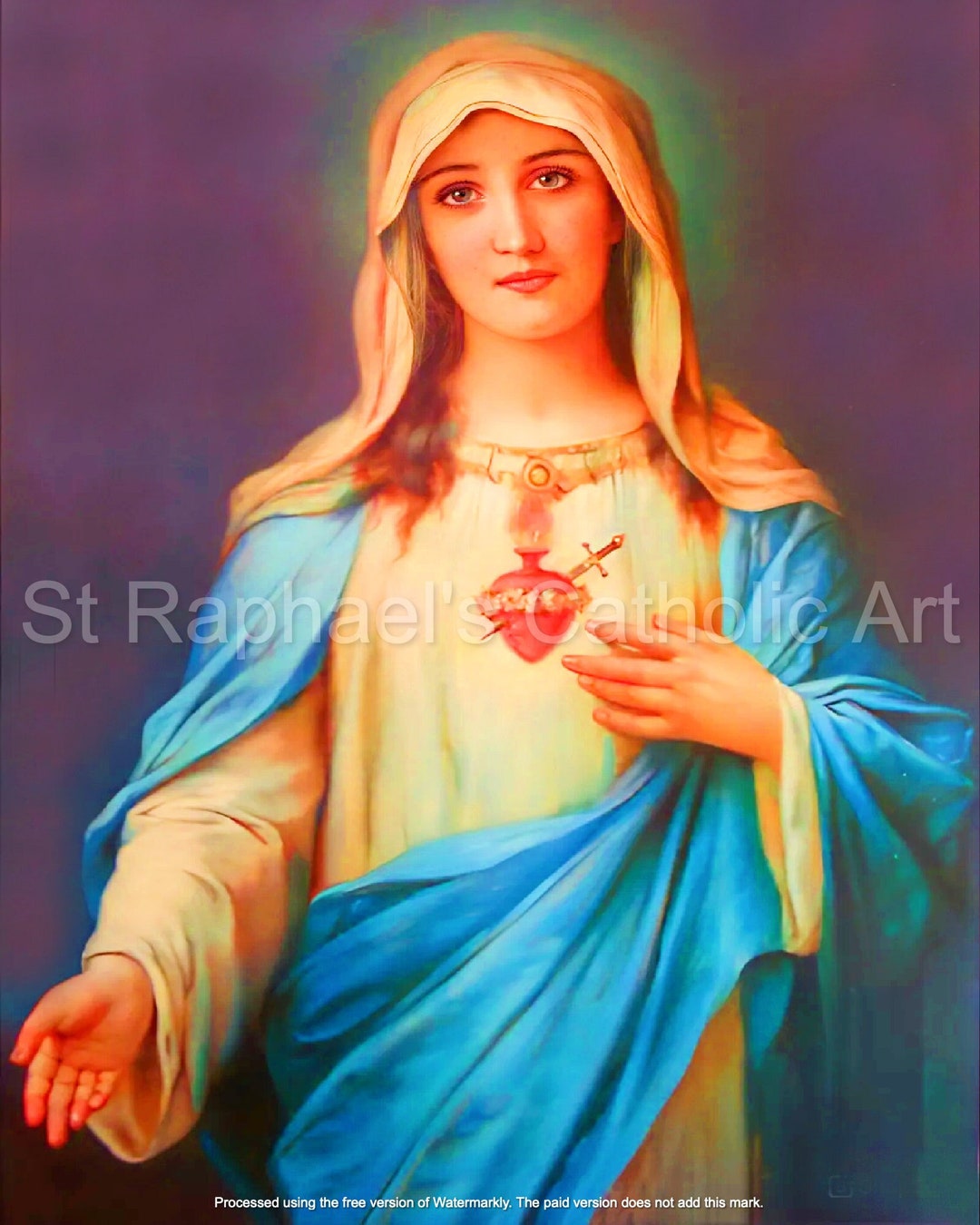Immaculate Heart of Mary Catholic Digital Download Picture - Etsy