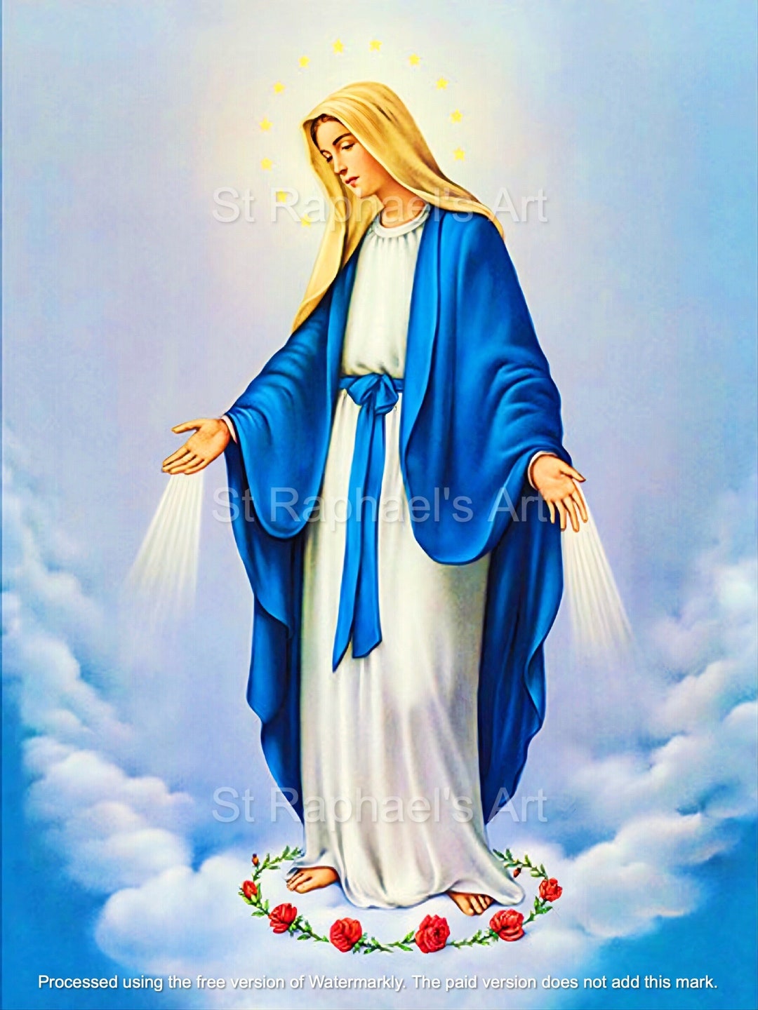 Our Lady of Grace Miraculous Medal Queen of Heaven Virgin Mary of Peace ...