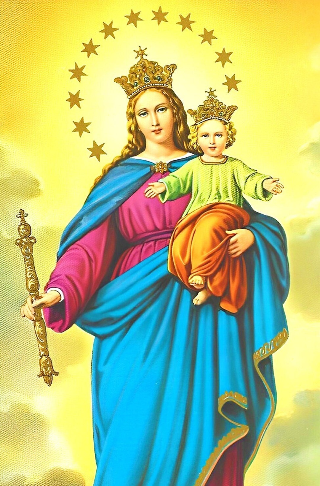 Our Lady Help of Christians Protection Catholic Virgin and Child Jesus X5 DIGITAL DOWNLOAD ...