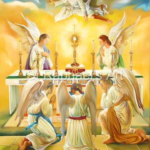 Blessed Sacrament Adoration of the Angels Benediction Catholic Art ...