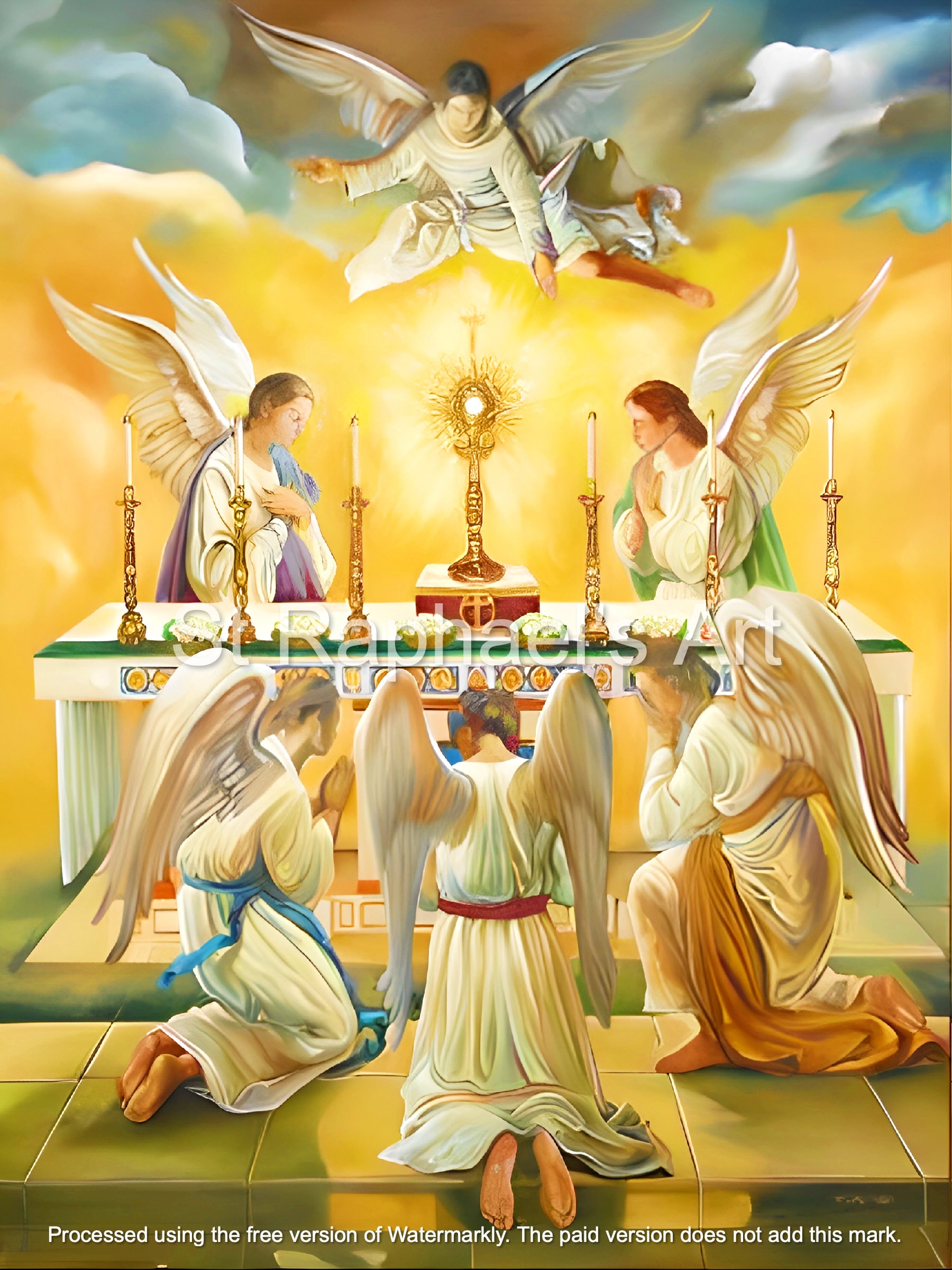 Blessed Sacrament Adoration of the Angels Benediction Catholic Art ...