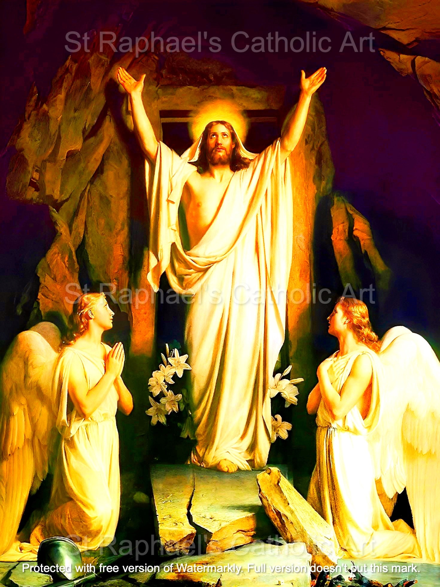Jesus Resurrection Easter Christ is Risen Alleluia Catholic Christian ...