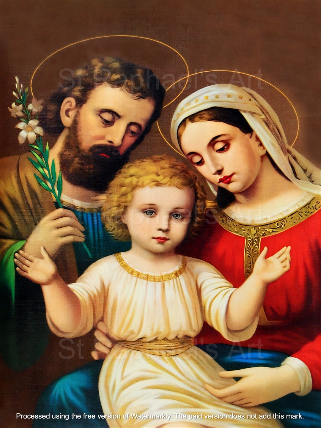 Holy Family Catholic Art Jesus Mary Joseph Beautiful Digital Downloads ...