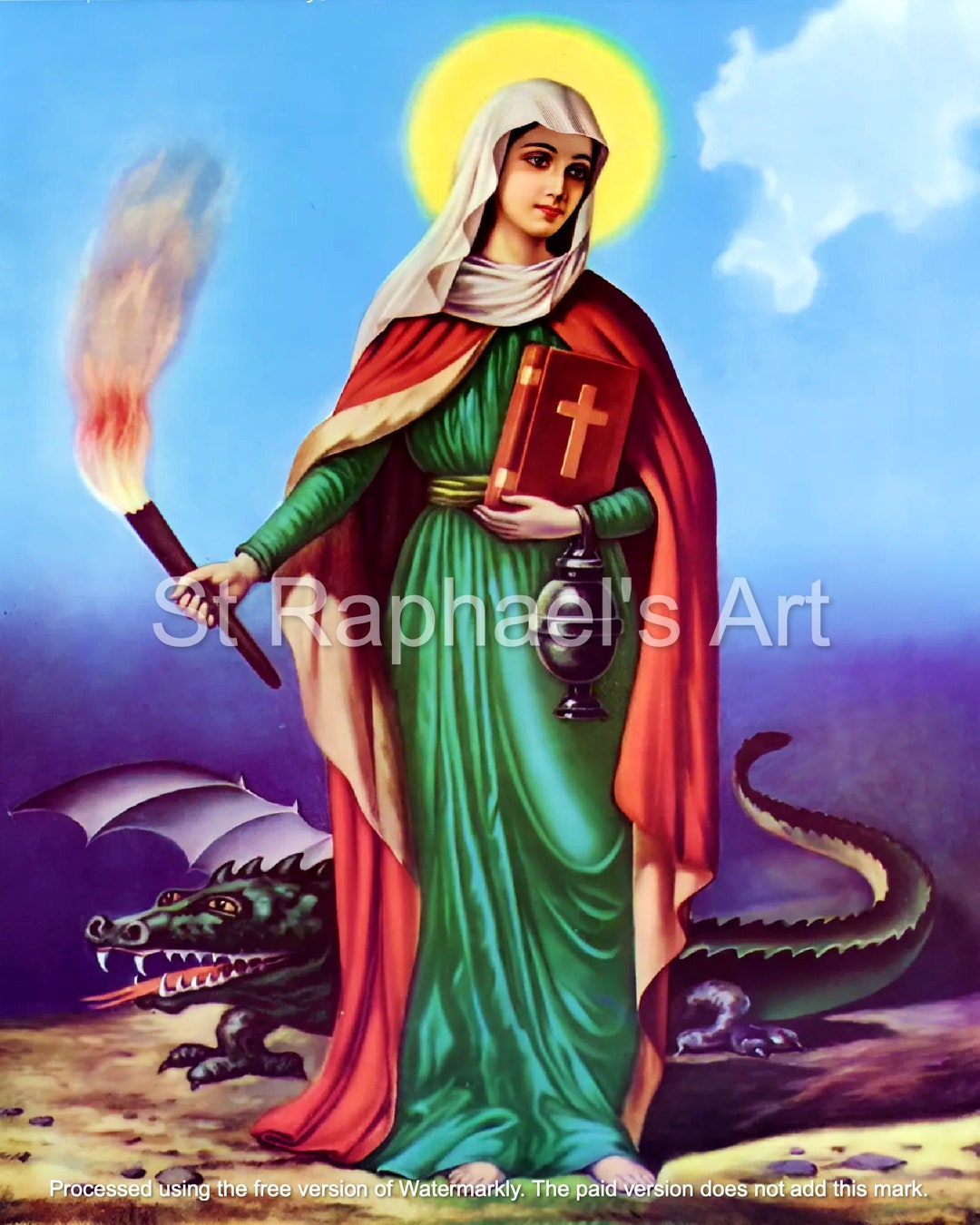 St Martha Icon Catholic Christianity Holy Woman Saint Spiritual Digital ...