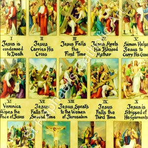 Stations of the Cross Catholic Lent Prayer Devotion Picture Poster for ...