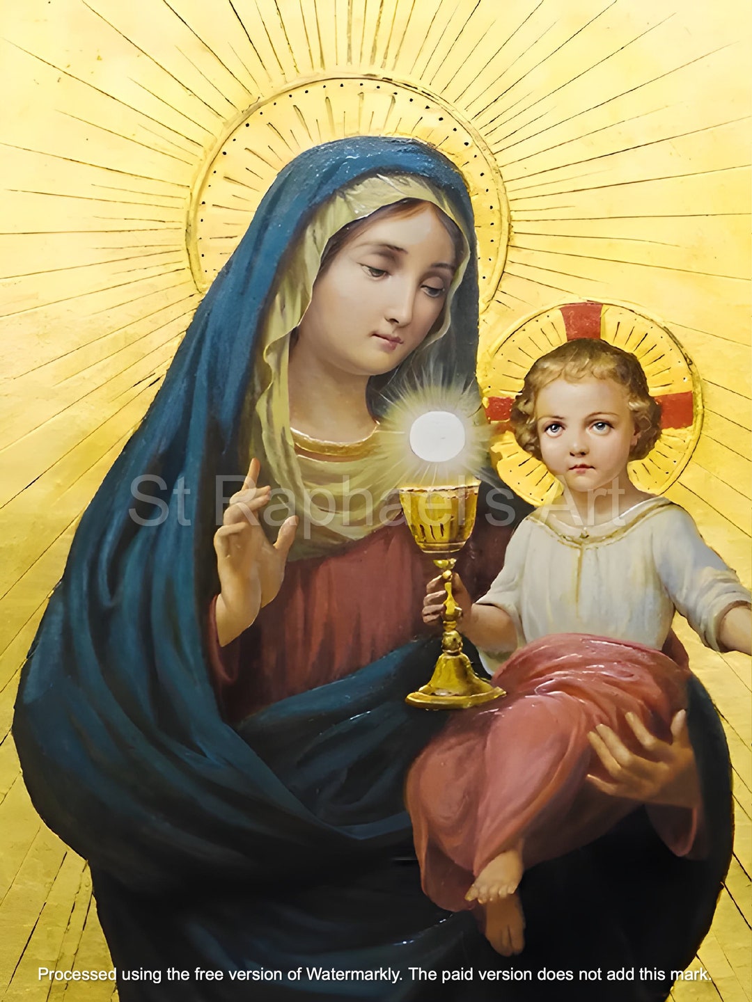 Virgin Mary of the Eucharist - Child Jesus - Holy Communion - Catholic ...