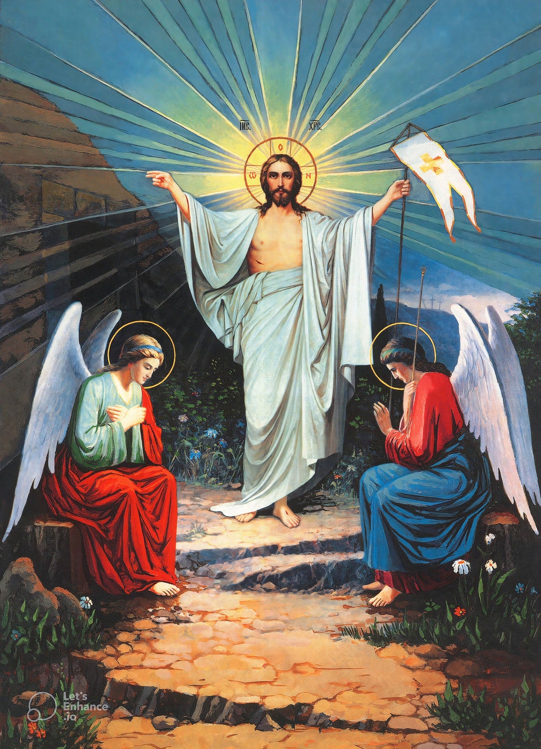 Jesus Resurrection Easter Catholic Christian Art Angels - Etsy