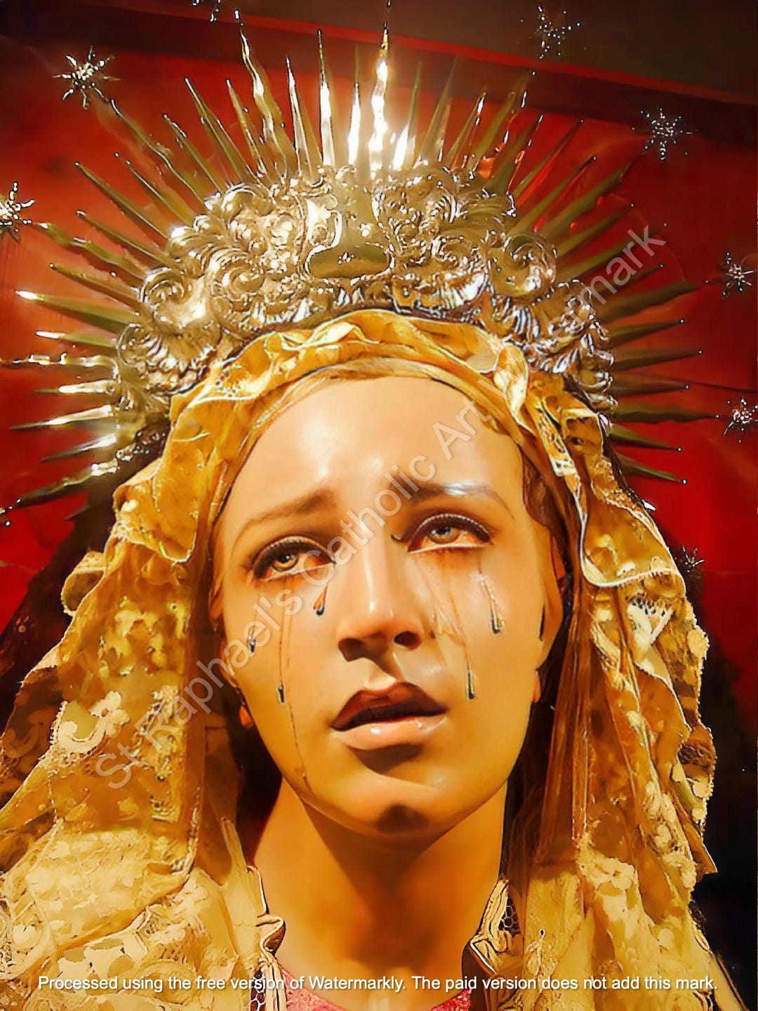 Our Lady Crying Virgin Mary Statue Catholic Digital Downloads - Etsy