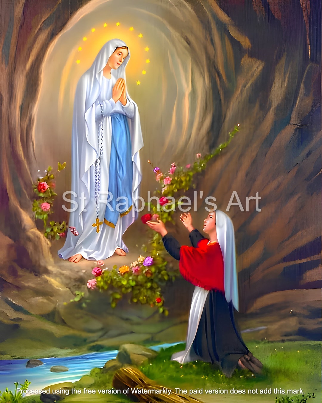 Our Lady of Lourdes Catholic Holy Pictures St Bernadette Apparition ...
