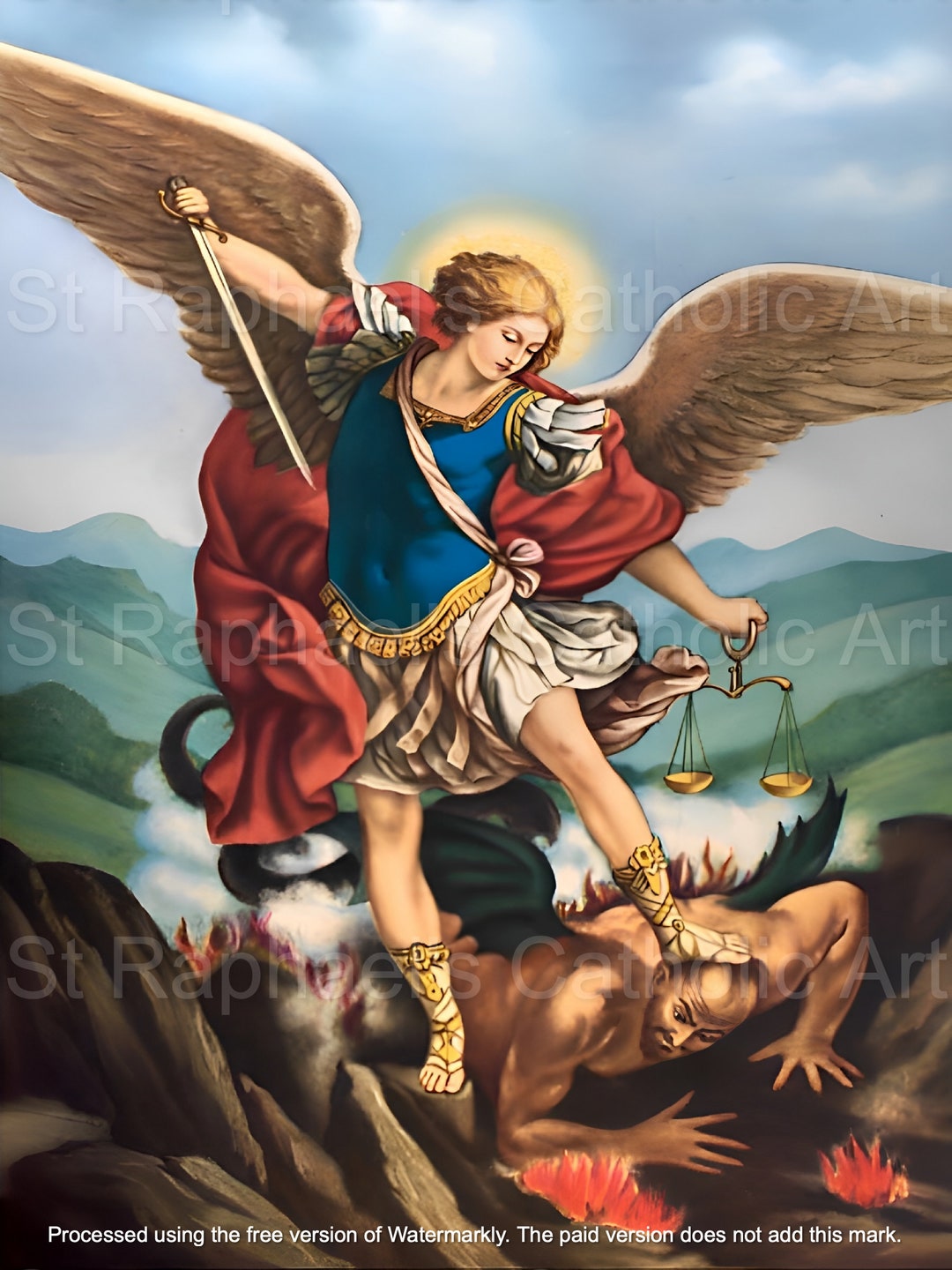 Archangels Michael Raphael Gabriel Catholic Art Digital Download ...