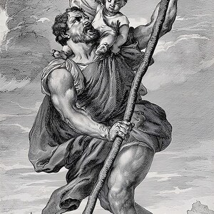 St Christopher Patron Saint of Travellers Child Jesus Devotion ...