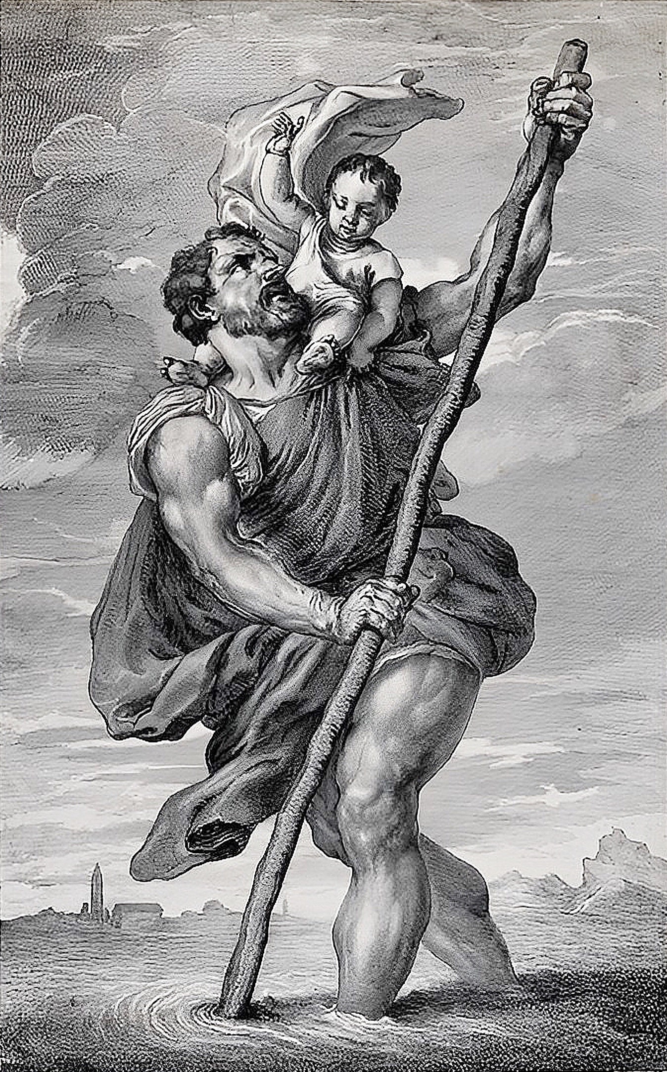 St Christopher Patron Saint of Travellers Child Jesus Devotion ...