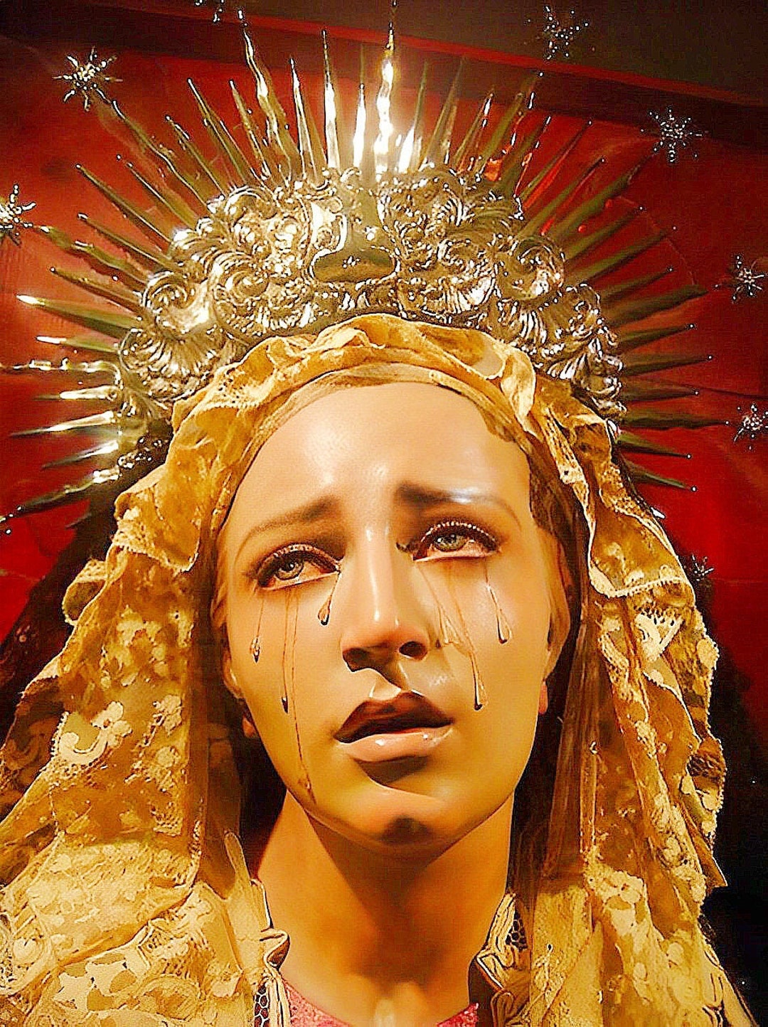 Our Lady Weeping Statue Pictures Virgin Mary Catholic - Etsy