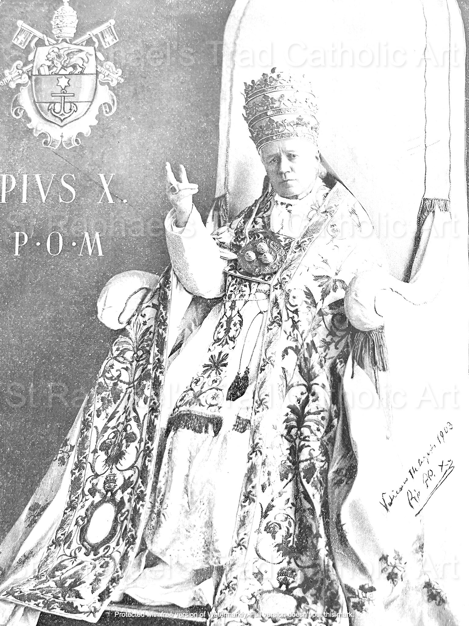 St Pius X Pope Antique Picture Catholic Vatican 1903 Rome - Etsy