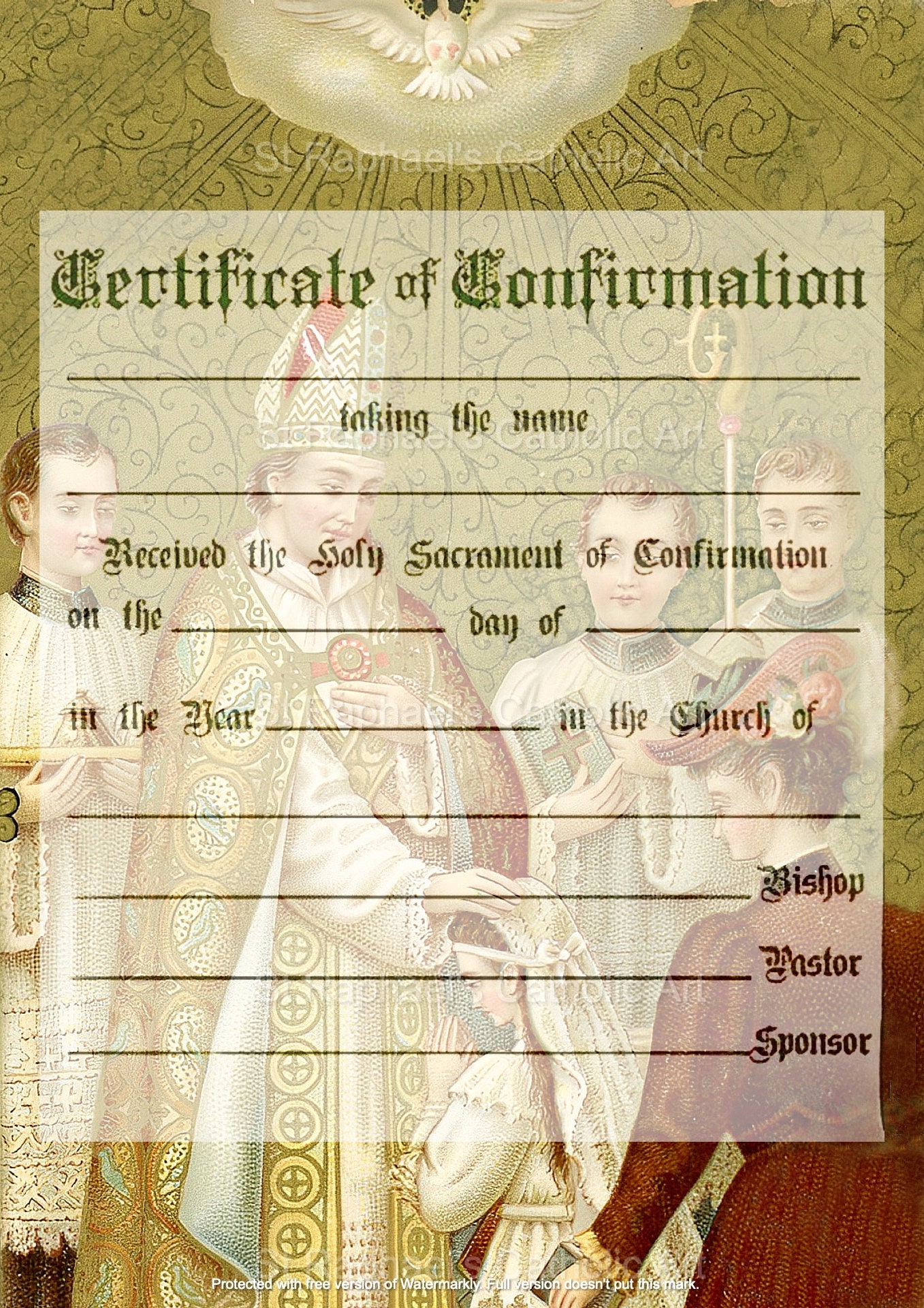 Confirmation Certificate Traditional Catholic Gift Holy Mass - Etsy