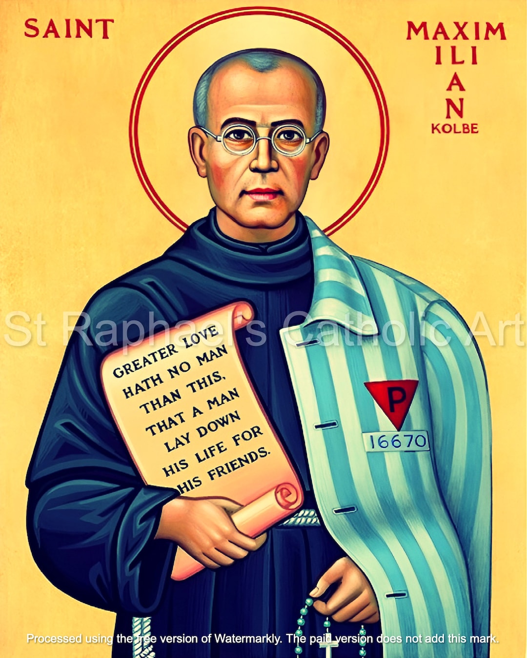 Maximilian Kolbe Priest Martyr Catholic Saint Digital Downloads - Etsy