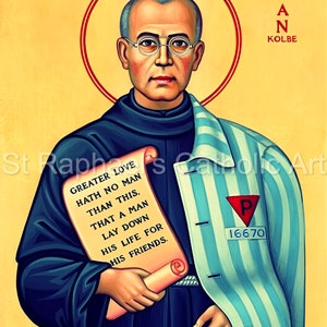 Maximilian Kolbe Priest Martyr Catholic Saint Digital Downloads - Etsy