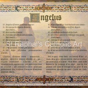 Catholic Angelus Prayer Card Traditional Latin and English - Etsy