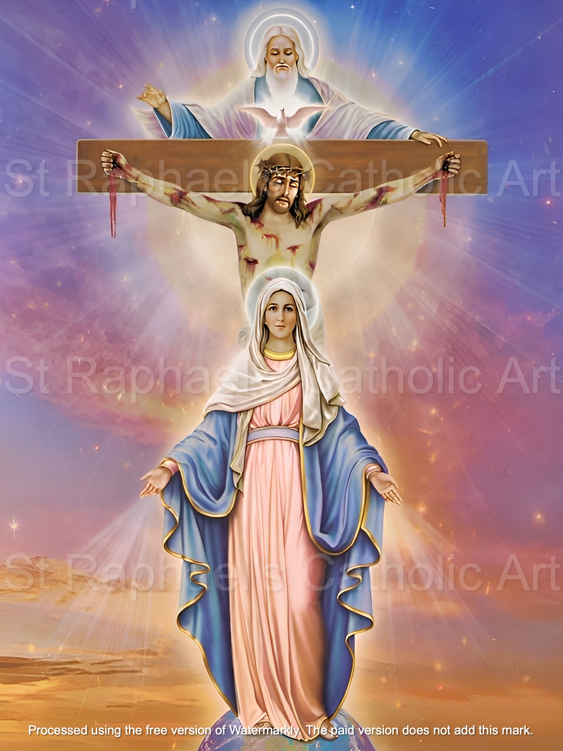 Virgin Mary Blessed Trinity Father Son Holy Ghost Heaven Catholic ...