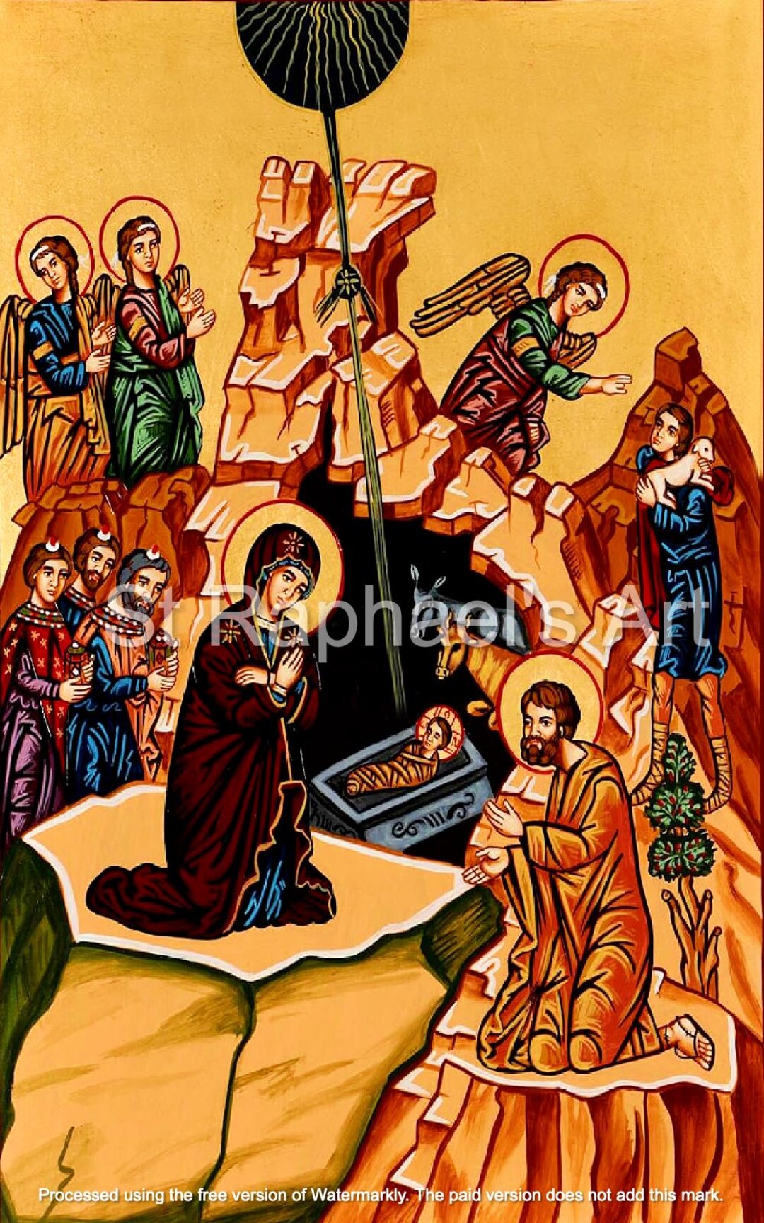 Icono Sagrado de la Natividad Cristianismo Ortodoxo Nacimiento de ...