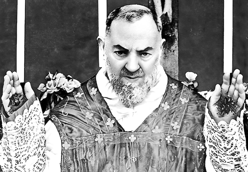 Padre Pio Stigmata Holy Communion Catholic Saint Digital Art Downloads ...