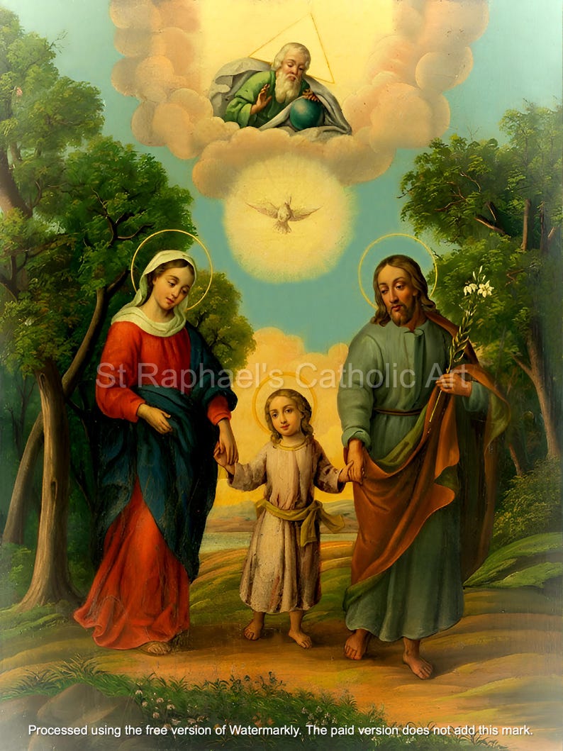 Holy Family Jesus Mary and Joseph Catholic Feast Day Holy Picture ...