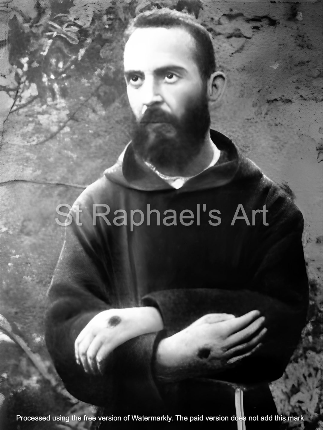 Padre Pio Rare Young Stigmata Catholic Priest and Saint Italy Digital ...