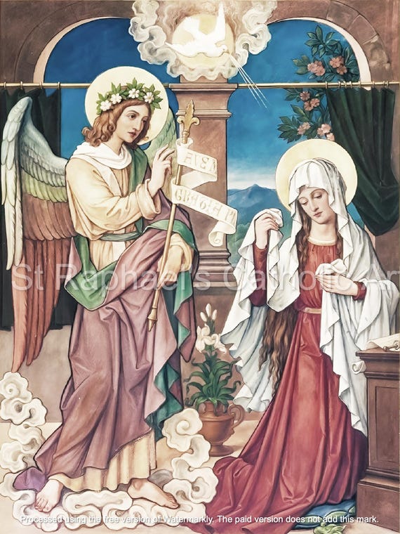 Saint Mary And Angel Gabriel Blessed Virgin Mary