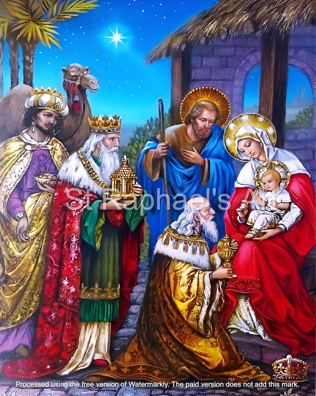 Christmas Nativity 3 Kings Three Wise Men Epiphany Holy Picture ...