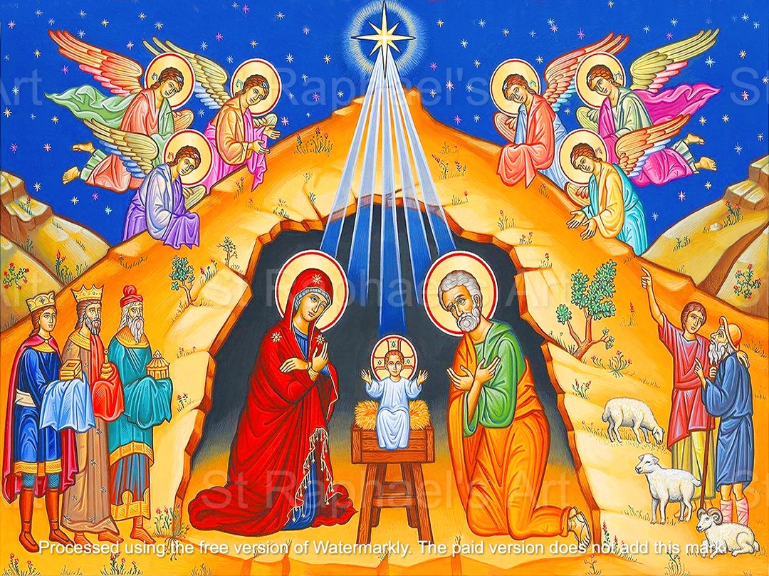 Nativity Christmas Icon Holy Orthodox Christian Catholic Digital ...