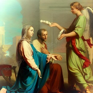 Catholic Marriage Wedding Printable Virgin Mary Espousal to Saint ...