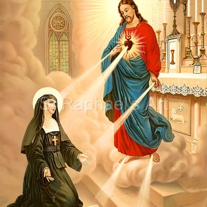 Sacred Heart Devotion First Friday Jesus St Margaret Mary Picture Catholic Digital Download - Etsy