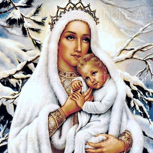 Our Lady of the Snows Print, Mother Mary Art (digital Download) - Etsy