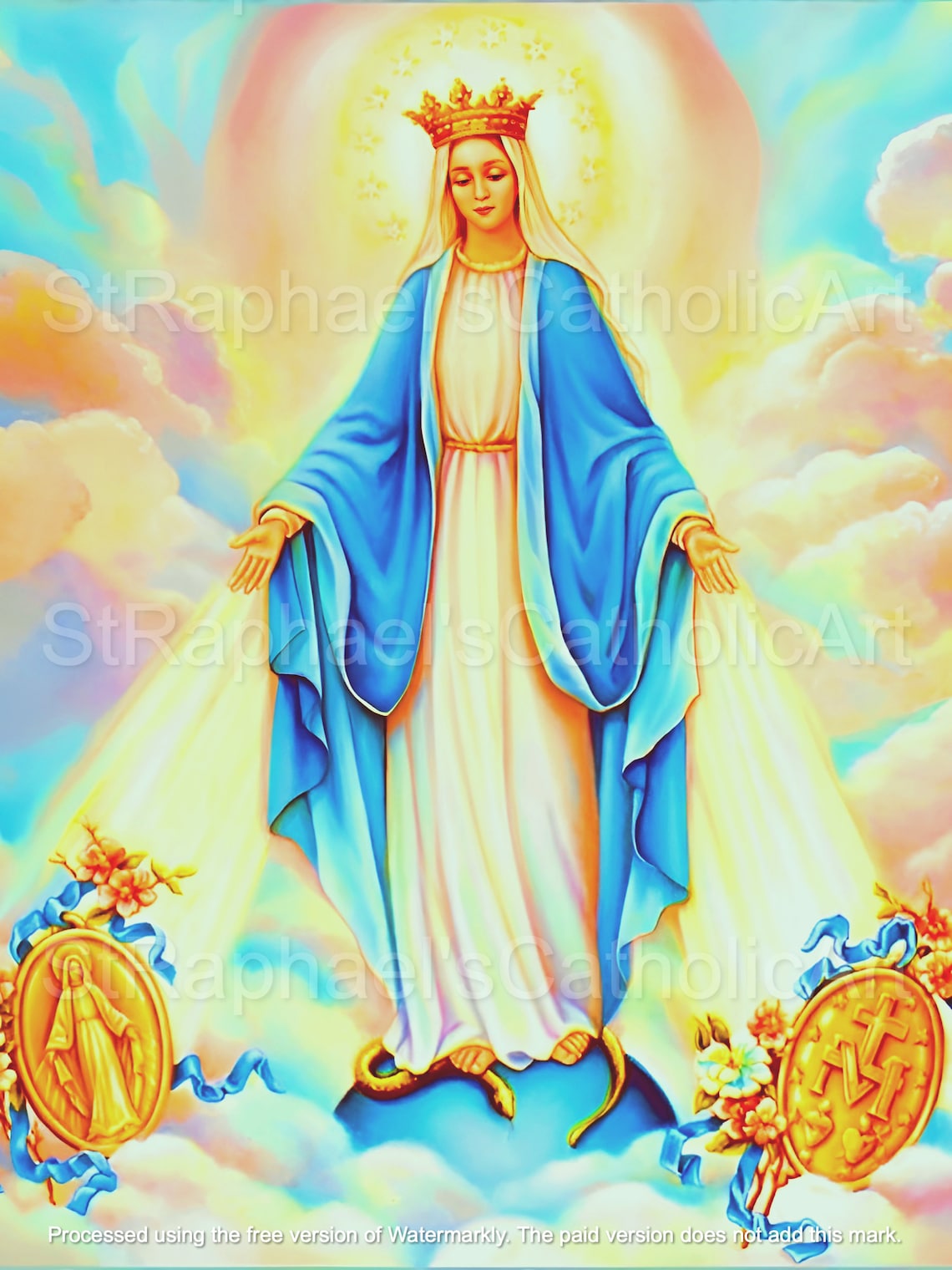 Our Lady Miraculous Medal Virgin of Peace Prayer Devotion Mother of God ...