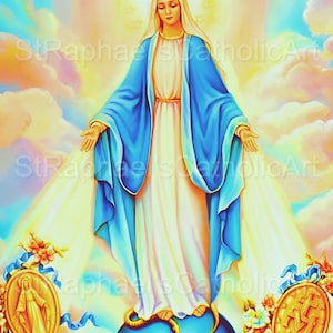 Our Lady Miraculous Medal Virgin of Peace Prayer Devotion Mother of God ...