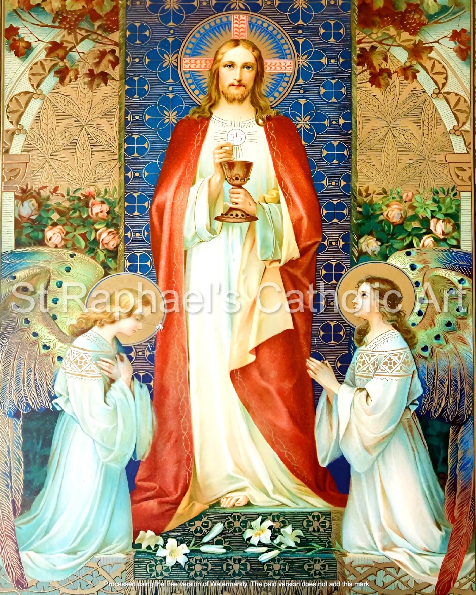 Jesus Holy Communion Catholic Angels Adoration Holy Sacrifice of the ...