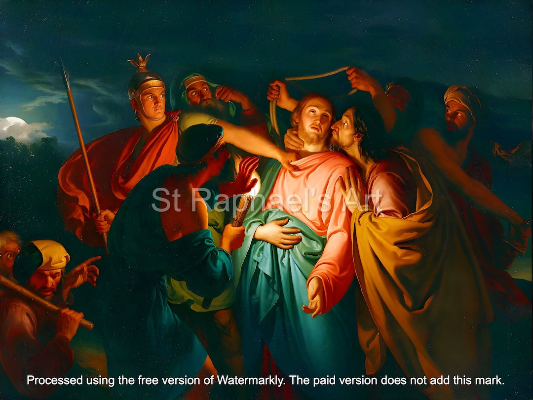 Holy Week Jesus Betrayed With a Kiss Judas Spy Wednesday Catholic Art ...