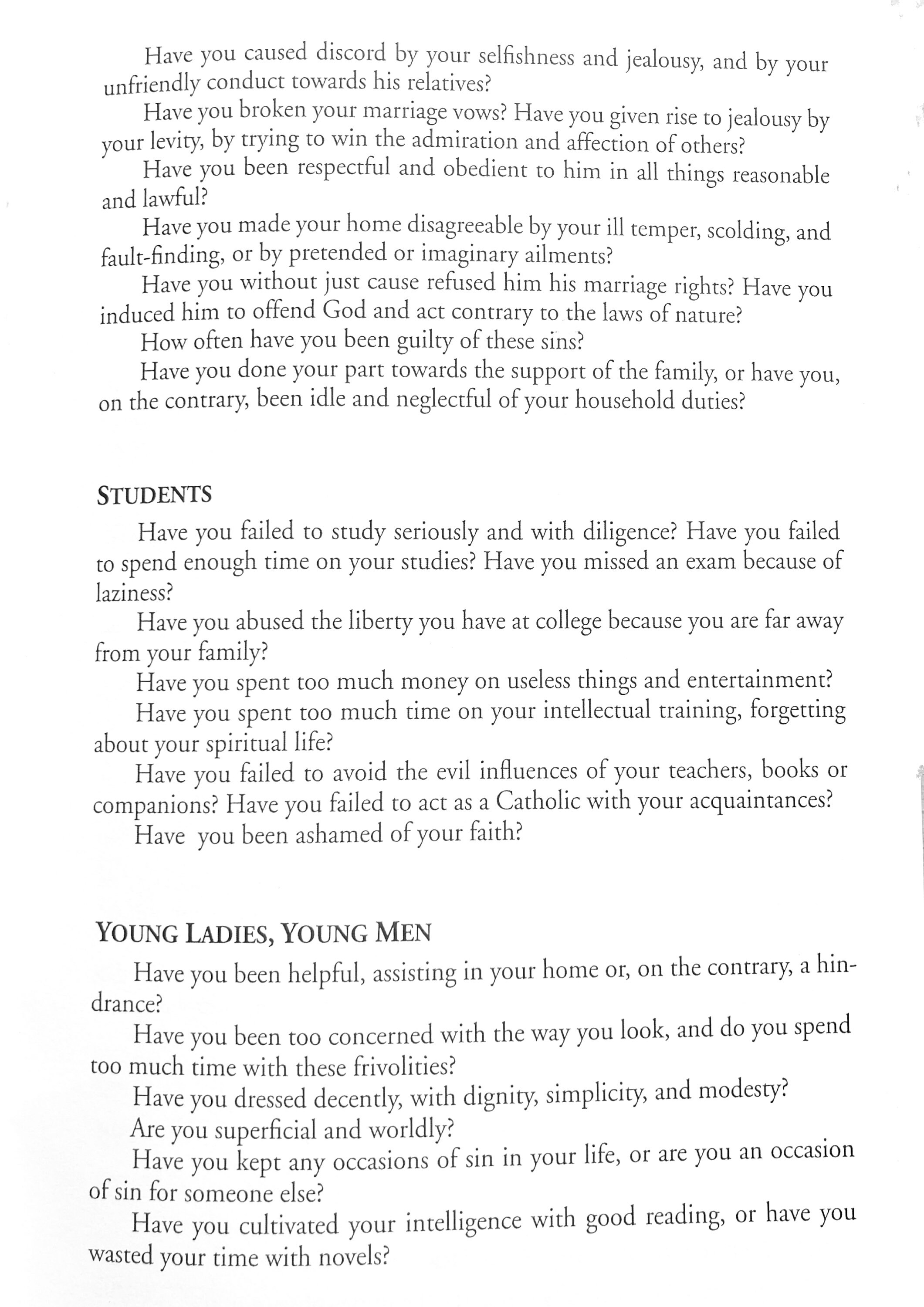 Catholic Confession Manual General Confession St Ignatius Retreat Sin ...