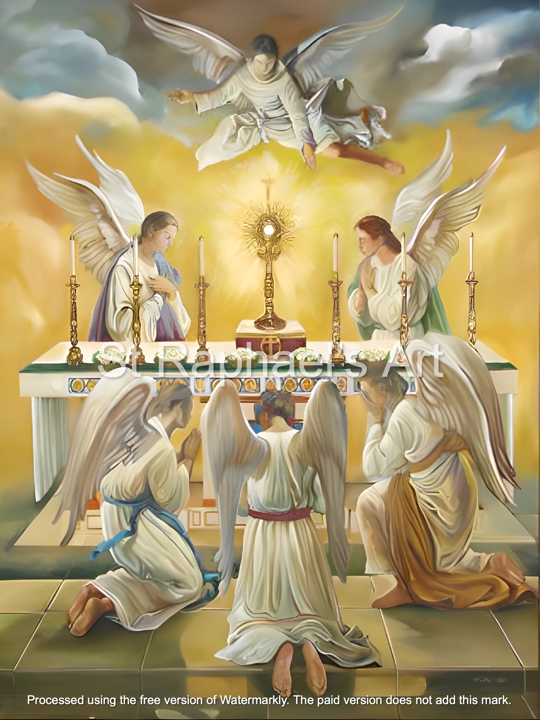 Blessed Sacrament Adoration of the Angels Benediction Catholic Art ...