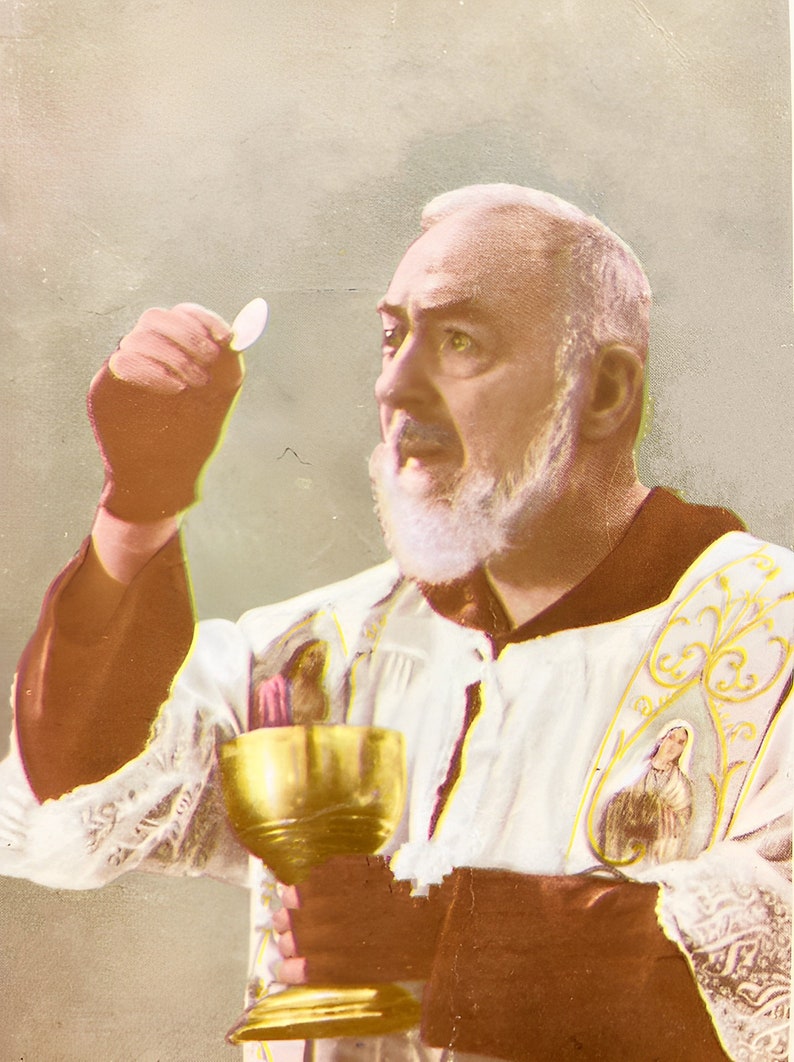 Padre Pio Eucharist Holy Mass Sacrifice Jesus Catholic Art - Etsy