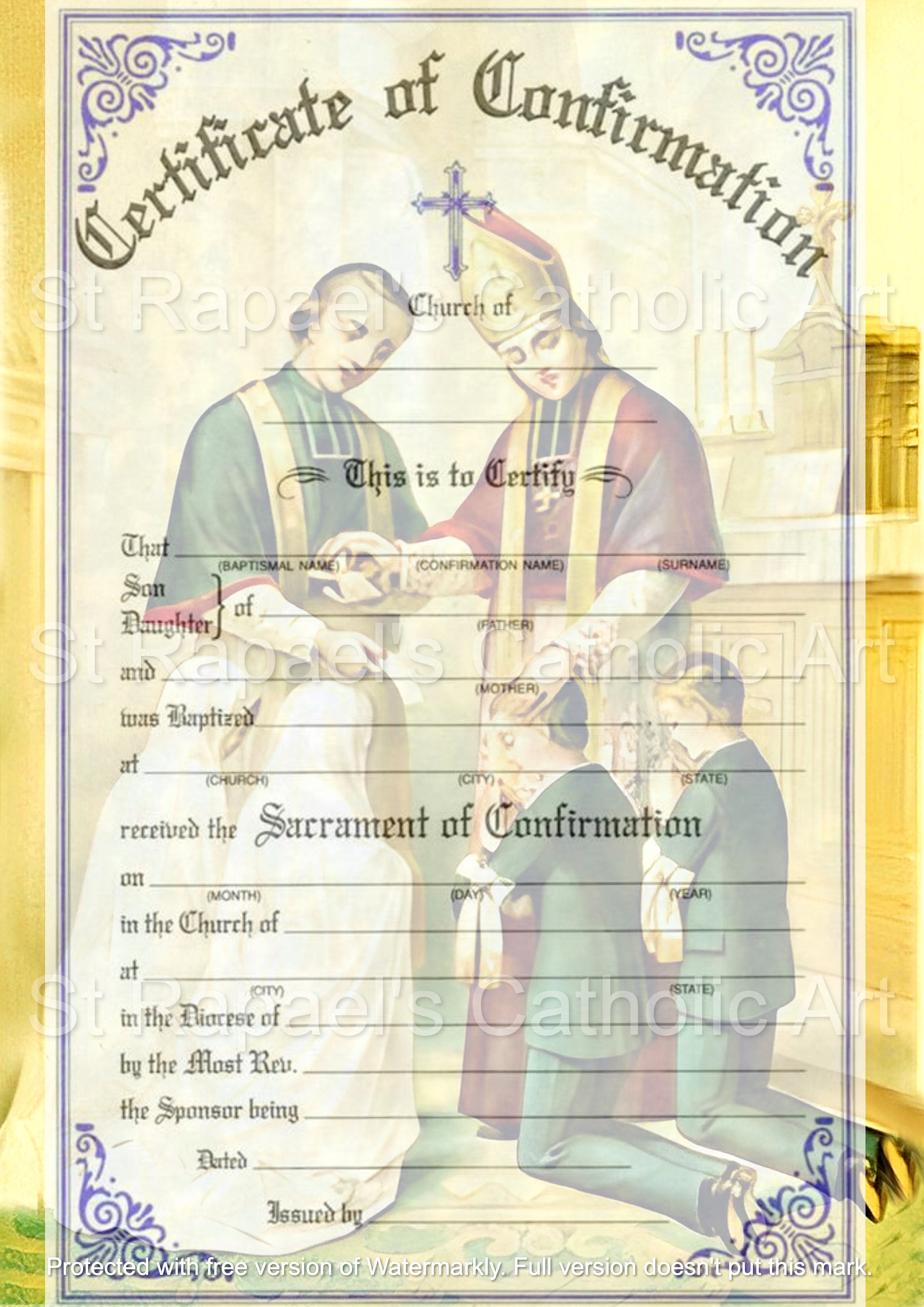 Confirmation Certificate Traditional Catholic Boys and Girls Digital ...
