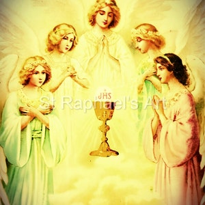 Angels Eucharistic Adoration Chalice Blessed Sacrament Holy Sacrifice ...