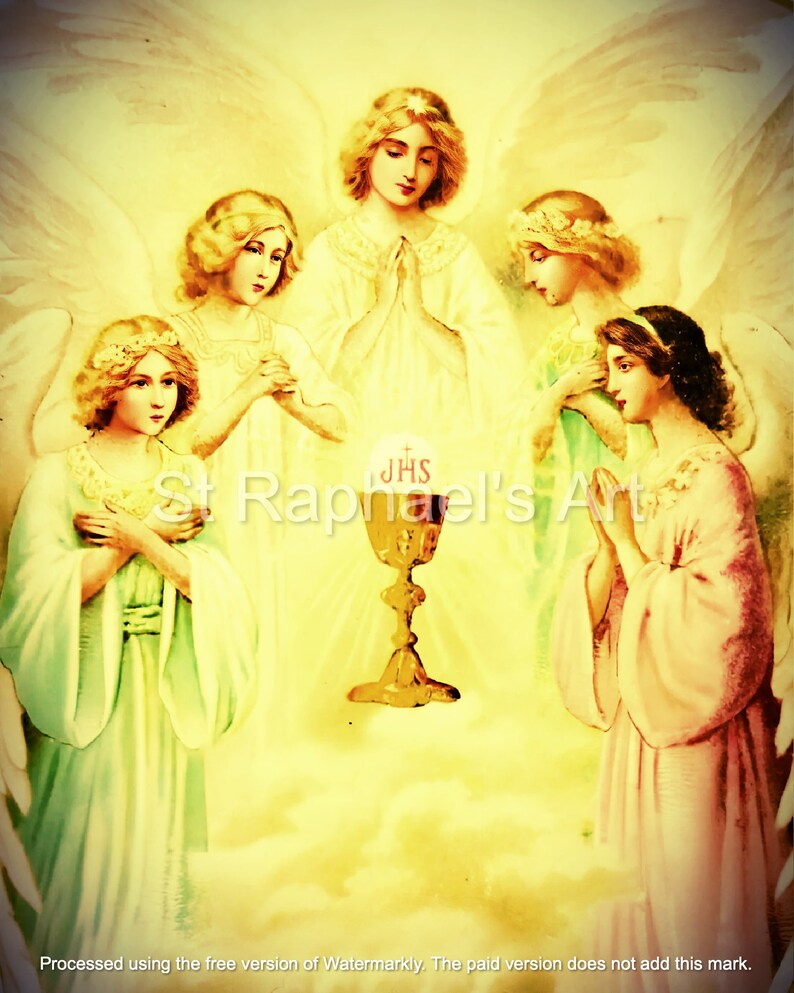 Angels Eucharistic Adoration Chalice Blessed Sacrament Holy Sacrifice ...