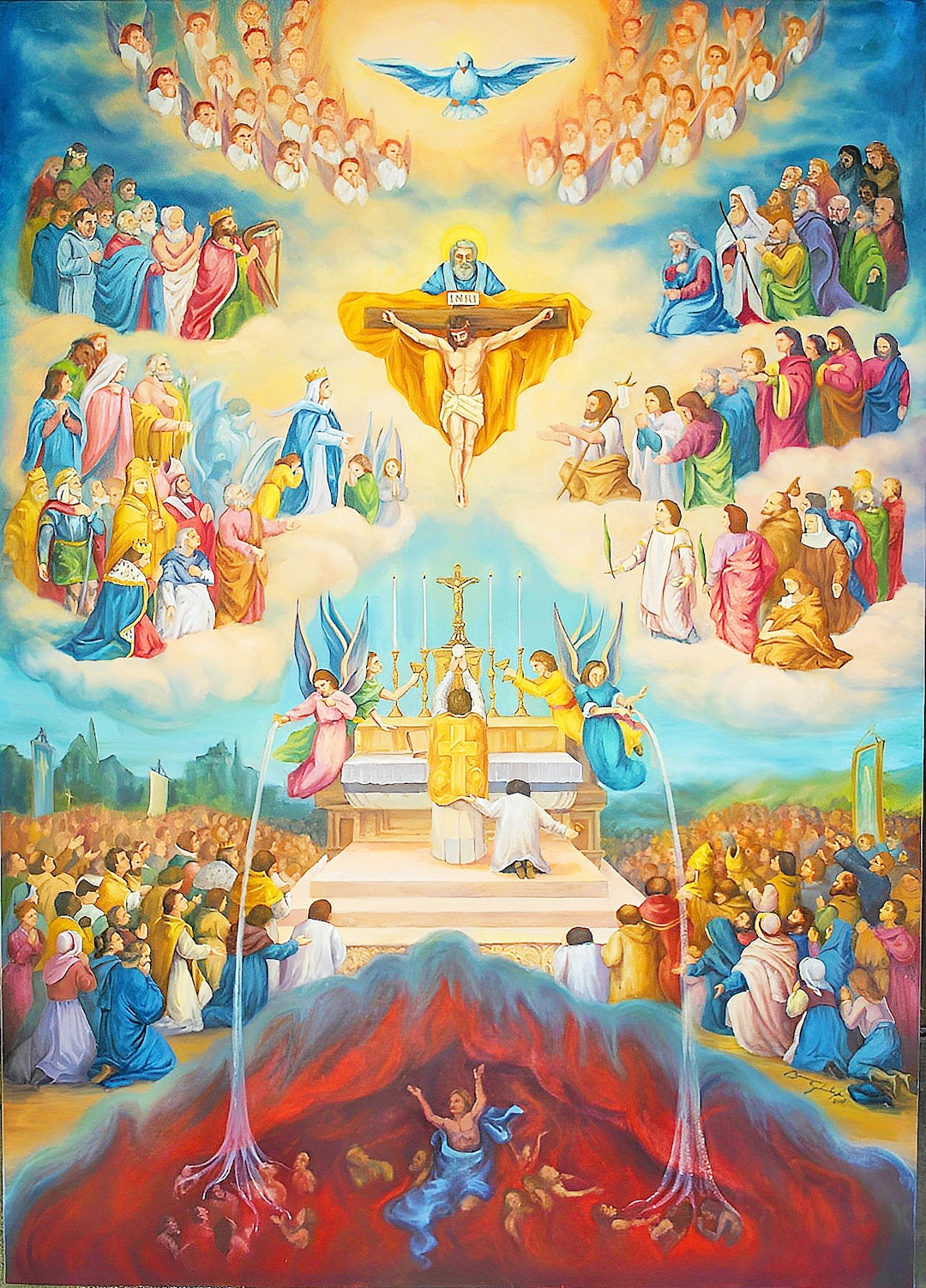 Holy Mass Communion of Saints Heaven Trinity Jesus Sacrifice - Etsy
