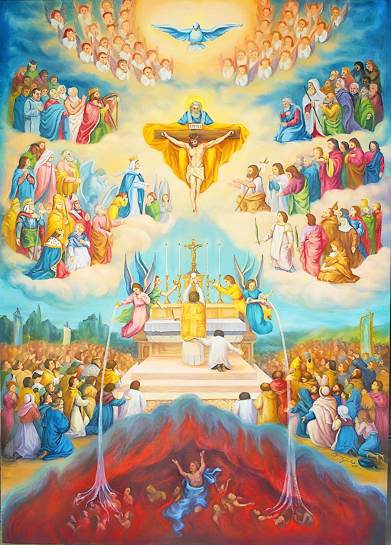 Holy Mass Communion of Saints Heaven Trinity Jesus Sacrifice - Etsy