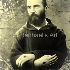Padre Pio Rare Young Stigmata Catholic Priest and Saint Italy Digital ...