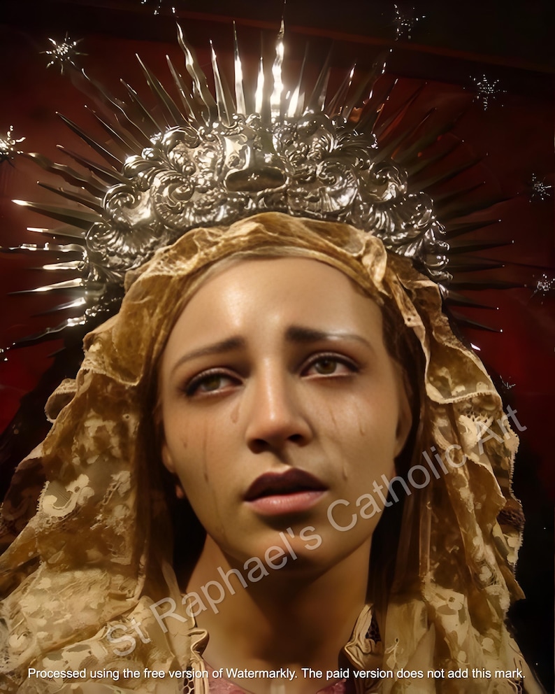 Virgin Mary Tears of Blood Statue Pictures, Catholic Art (digital ...